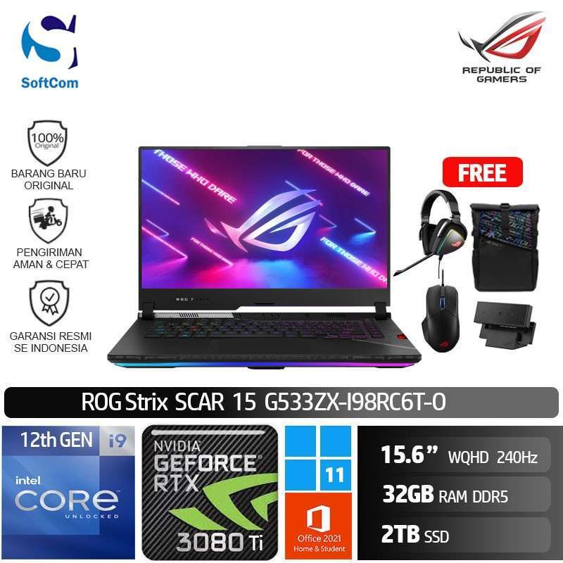 Jual Asus Rog Strix Scar 15 G533zx I98rc6t Laptop Gaming [core I9 ...
