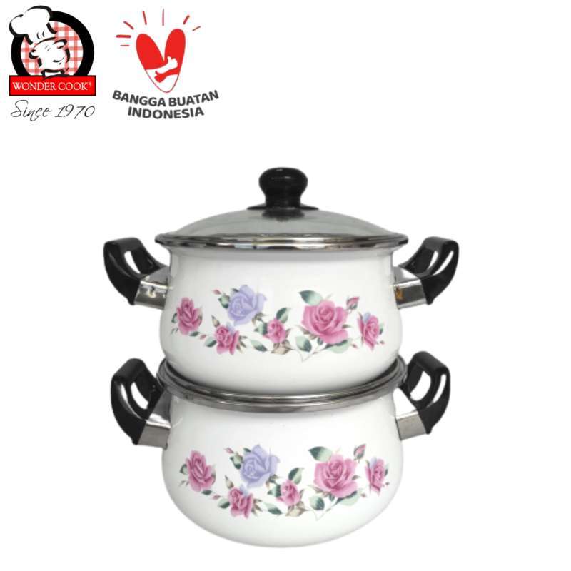 Jual Wondercook Panci 4 Pc Cookware Enamel Casserole 18 Cm Dengan Tutup ...