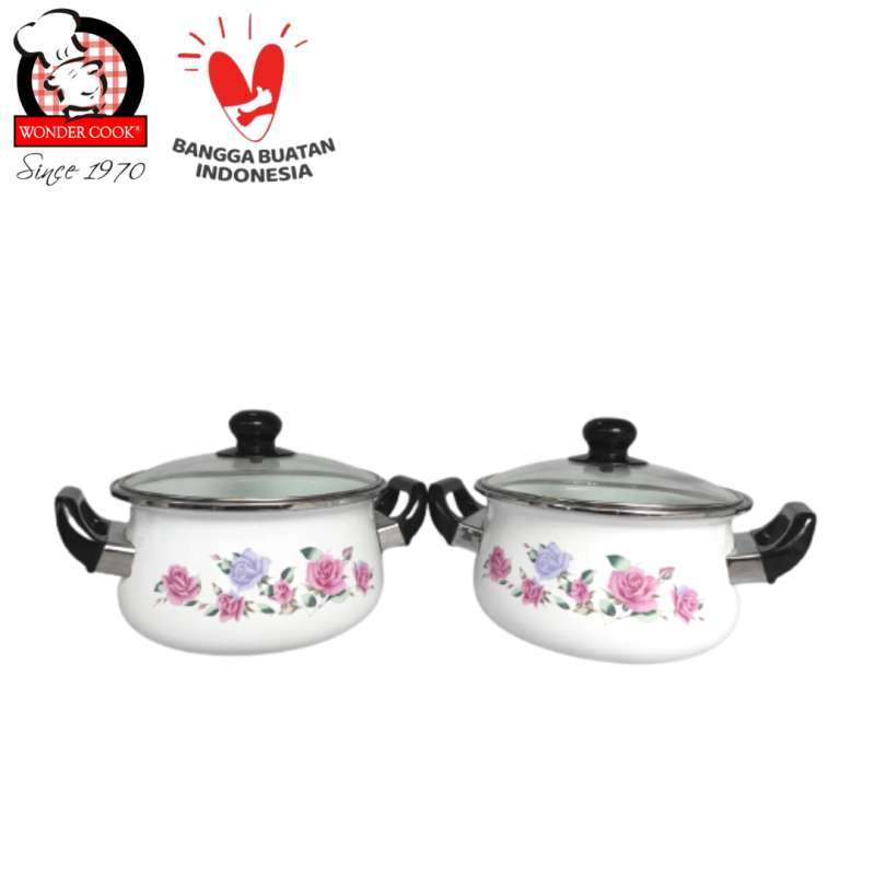 Jual Wondercook Panci 4 Pc Cookware Enamel Casserole 18 Cm Dengan Tutup ...