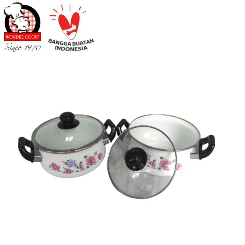 Jual Wondercook Panci 4 Pc Cookware Enamel Casserole 18 Cm Dengan Tutup ...