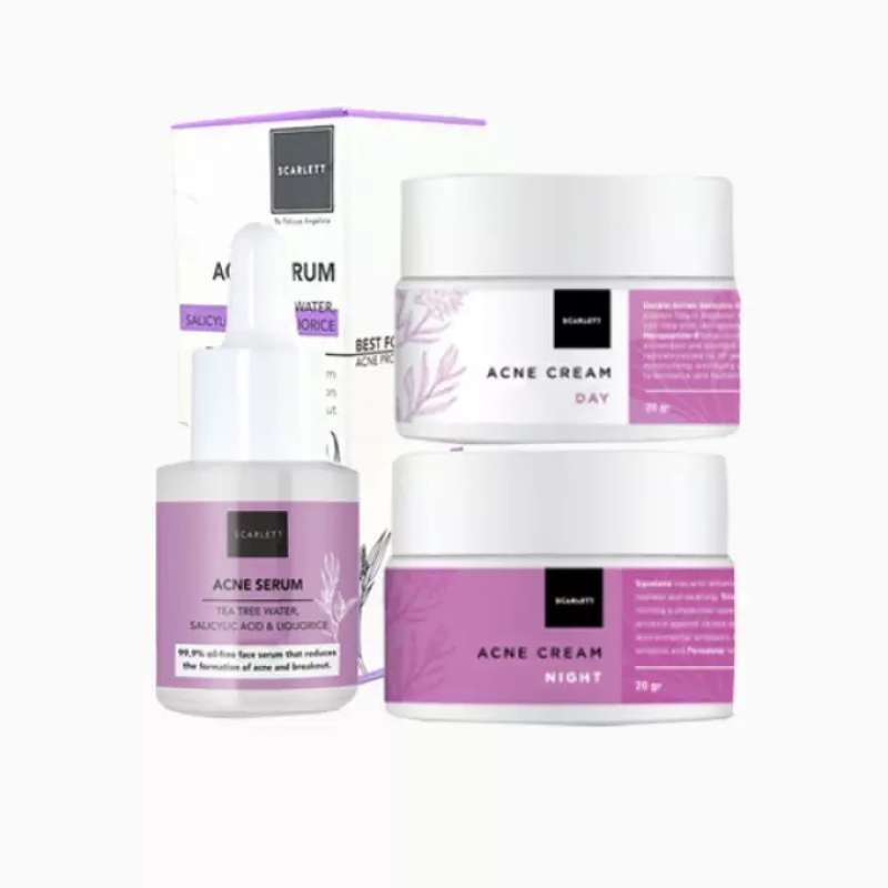 Promo PAKET 3in1 SCARLETT WHITENING ACNE SERIES Scarlett Acne Serum ...