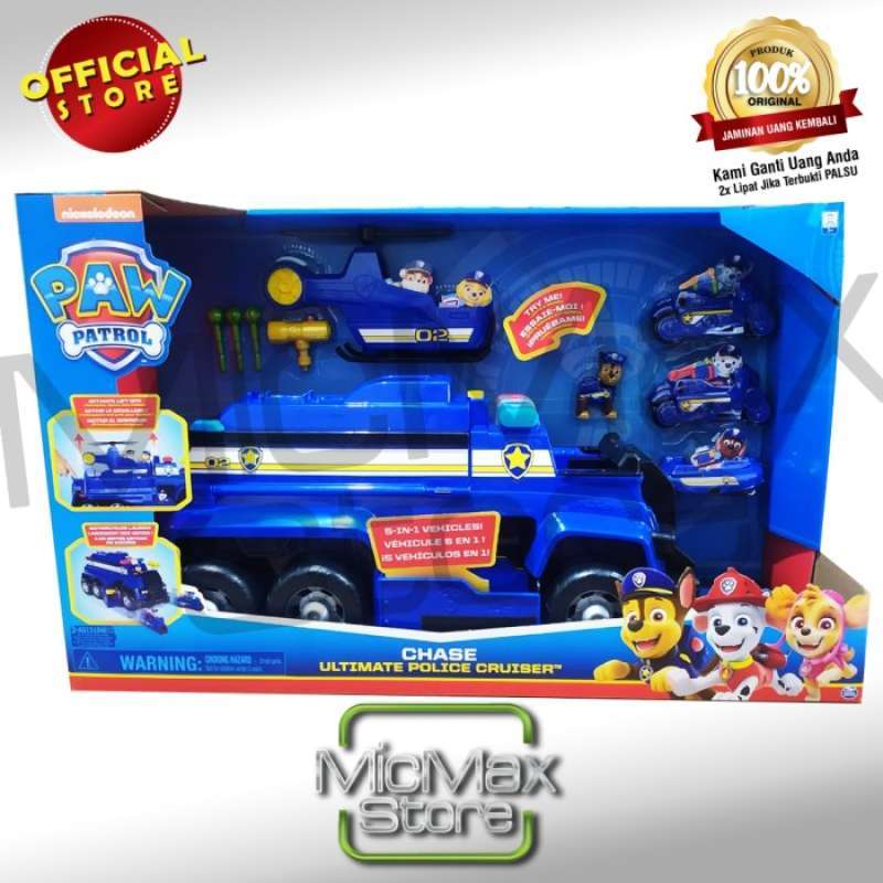 Jual Paw Patrol Chase Ultimate Police Cruiser 5 In 1 Vehicles di Seller ...