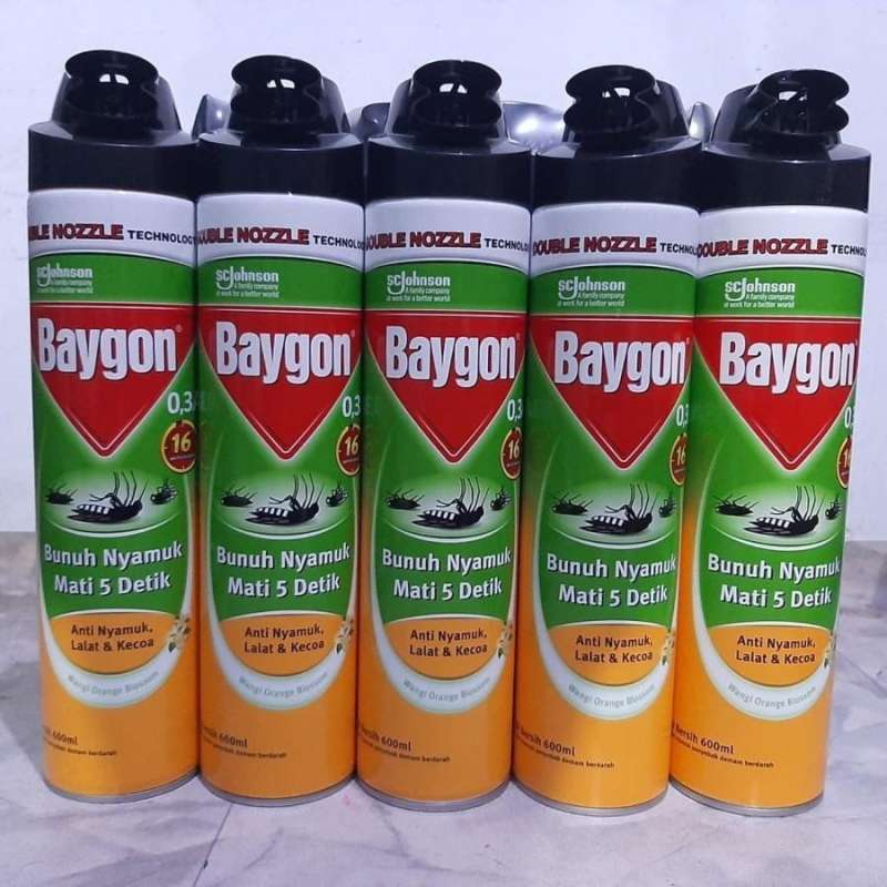 Jual Baygon Aerosol 600ml Obat Nyamuk Spray Semprot Orange Blossom di ...