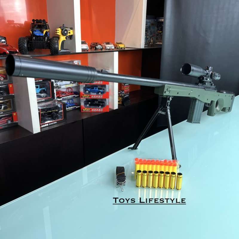 Promo Mainan Tembakan Eva Soft Bullet Awm L96 Shell Ejecting System ...