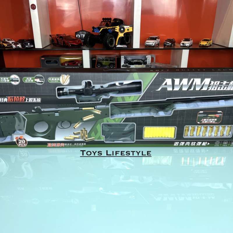 Promo Mainan Tembakan Eva Soft Bullet Awm L96 Shell Ejecting System ...