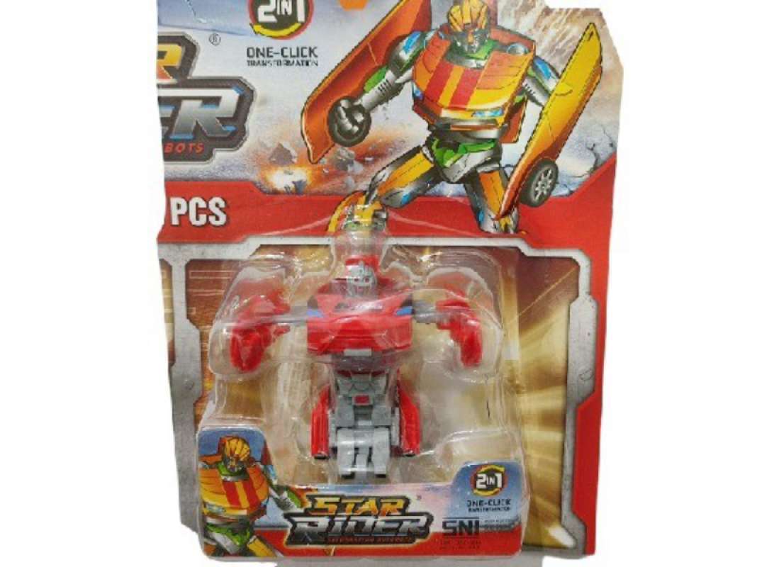 Jual Mainan Robot Car Transformer mini MC36, Warna Merah di Seller ...