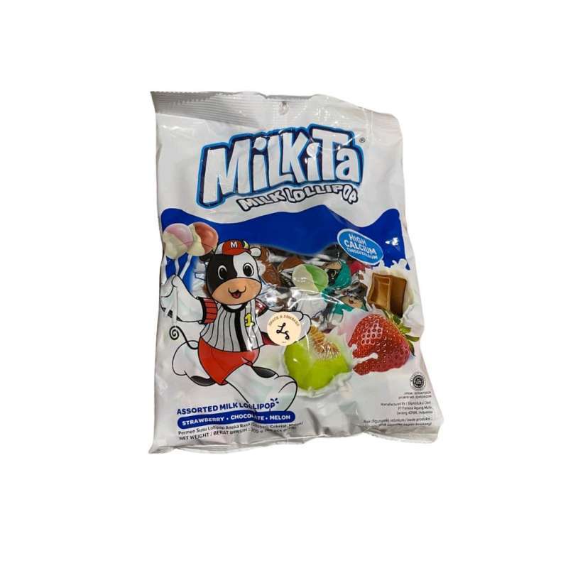 Jual Permen milkita lolipop zak ( 50pcs x 6 gr) milkita assorted milk ...