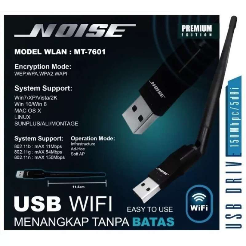 Jual USB WiFi Dongle NOISE MT7601 150Mbps Wireless Adapter Set Top Box Laptop PC di Seller ...