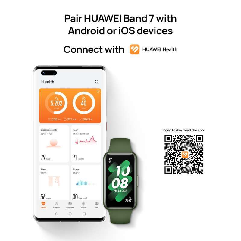 Jual HUAWEI Band 7 Smartband | 9.99mm Ultra-thin Design | Automatic ...