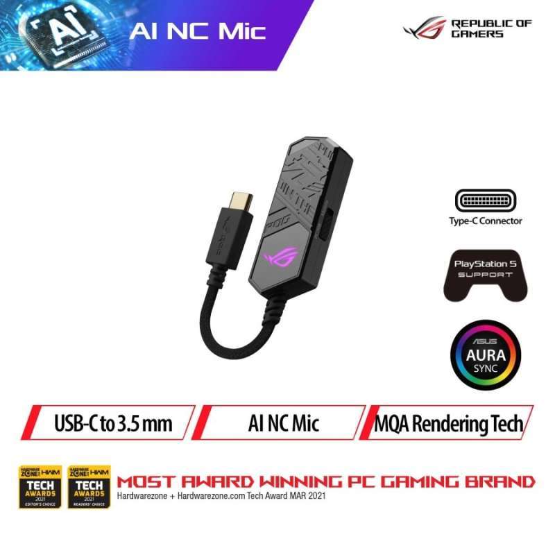 Jual ASUS ROG Clavis USB-C to 3.5 mm Gaming DAC with AI Noise Canceling ...