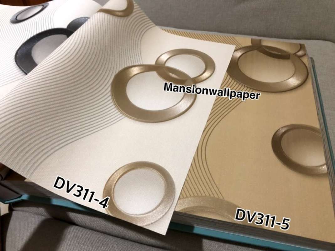 Promo Wallpaper Dinding Lingkaran Bulat Cream Coklat Gold Modern Diskon ...