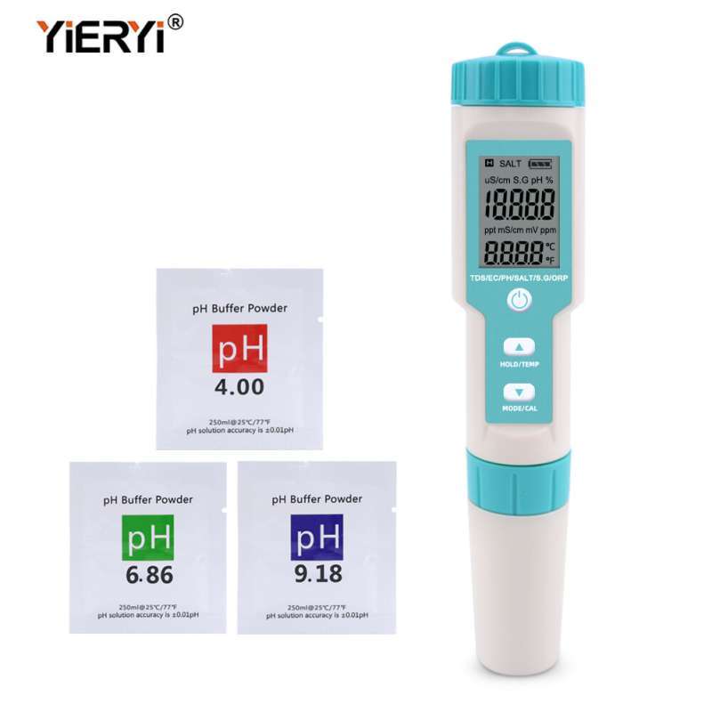 Jual 7 IN 1 pH PH METER AIR, TDS METER, EC METER, TEMP, S.G, ORP DAN ...