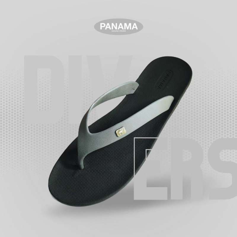 Jual Panama Diverse Sandal Jepit Pria / Panama Divers - Black Grey - 40 ...