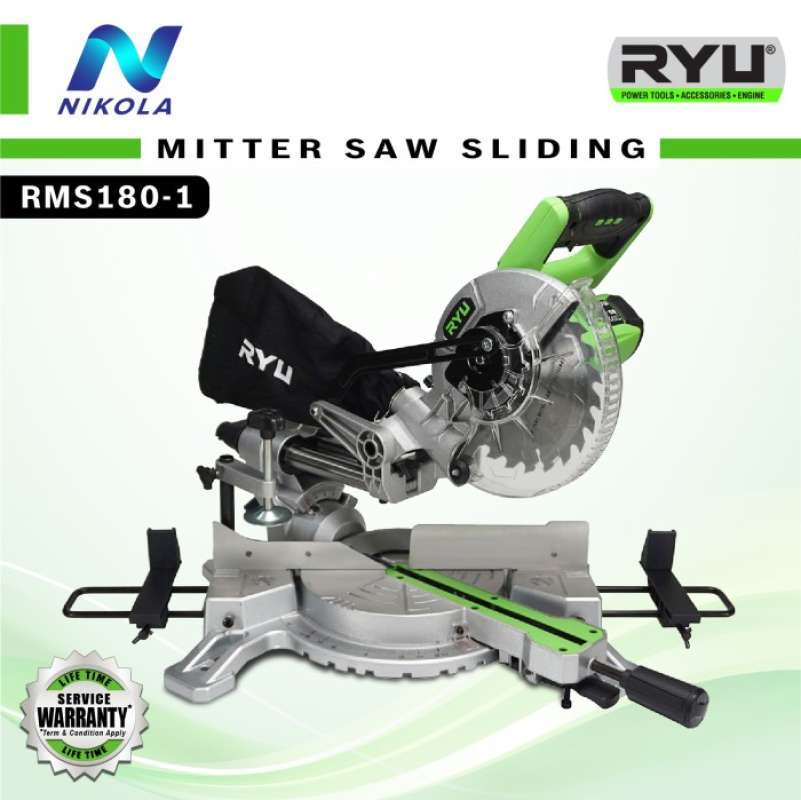 Promo Ryu Rms180-1 Mitter Saw 7 Sliding Mesin Potong Alumunium Rms 180 ...
