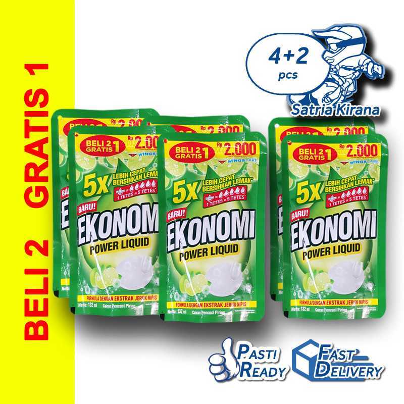 Promo Ekonomi Power Liquid Jeruk Nipis [4+2 pcs | 132 mL / Pouch Refill ...