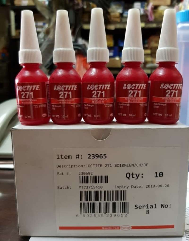 Promo Loctite 271 / Lem Baut Loctite 271 / Cairan Pelumas Baut (10ml ...