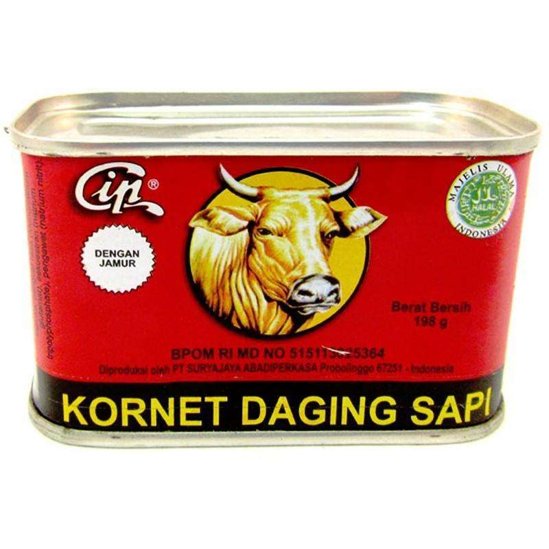 Jual Kornet Daging Sapi CIP Semua Ukuran Corned Beef Padang - 198gr di ...