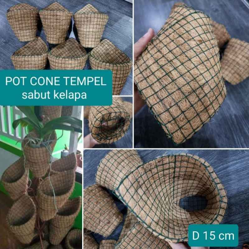 Jual Pot Tempel Bunga Tanaman Anggrek Coco Fiber 15 Cm Cone Sabut ...