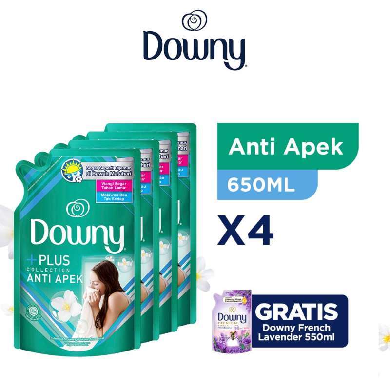 Jual Buy 4 Downy Anti Apek Pewangi dan Pelembut Pakaian Konsentrat [650 mL] Free Downy French ...
