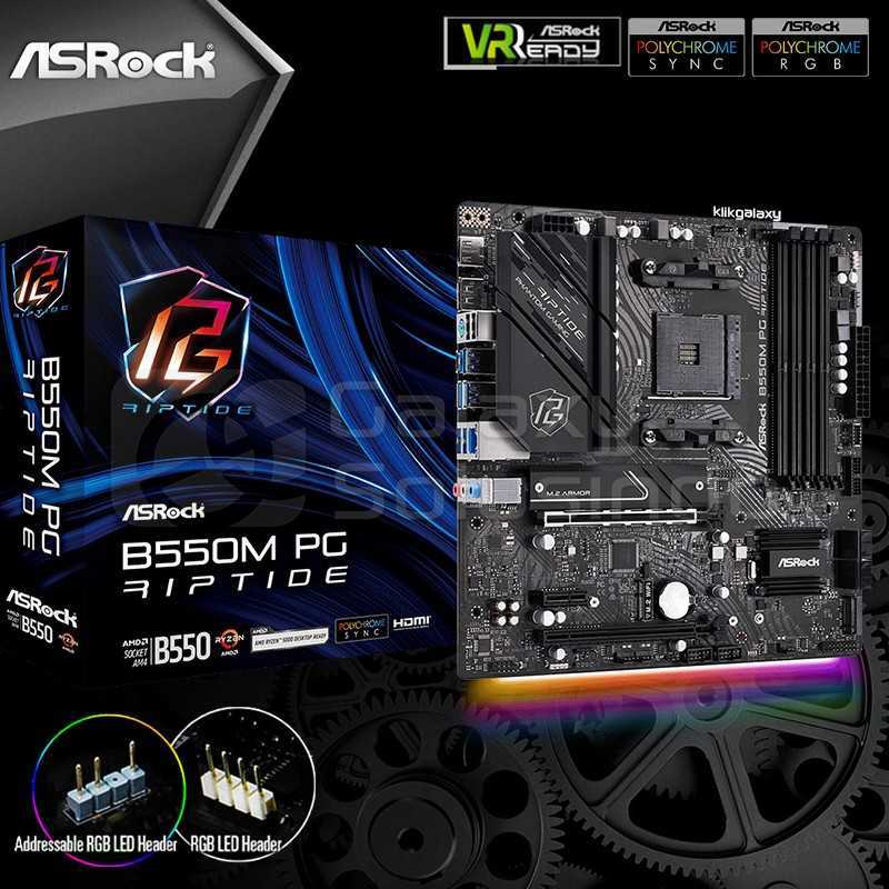 Jual Asrock B550m Phantom Gaming Pg Riptide Amd Am4 B550 Ddr4 ...