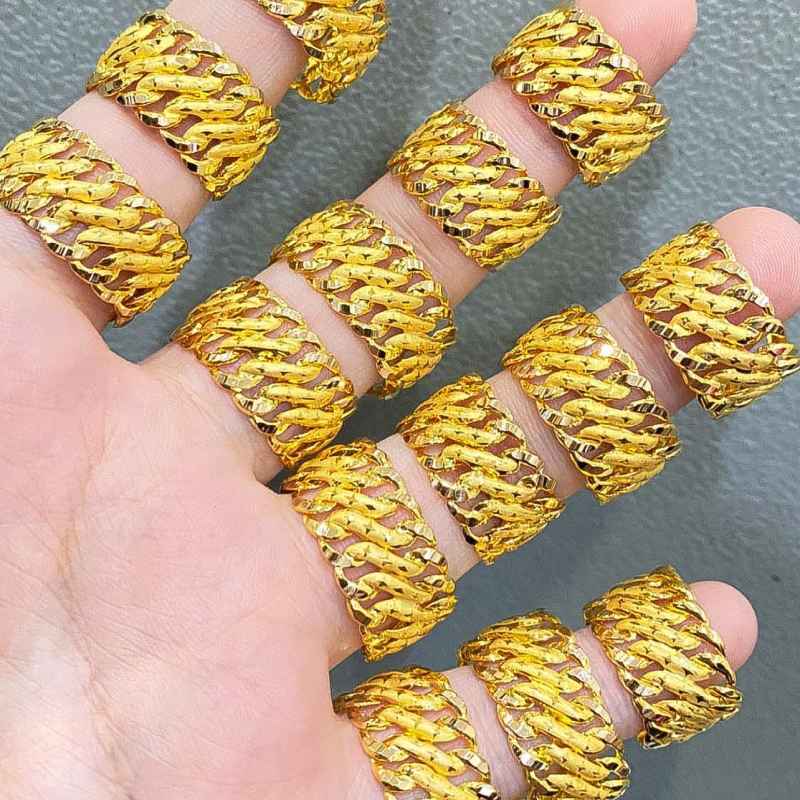 Jual Cincin emas asli kadar 700 70 16k rantai penuh rante atas lebar ...
