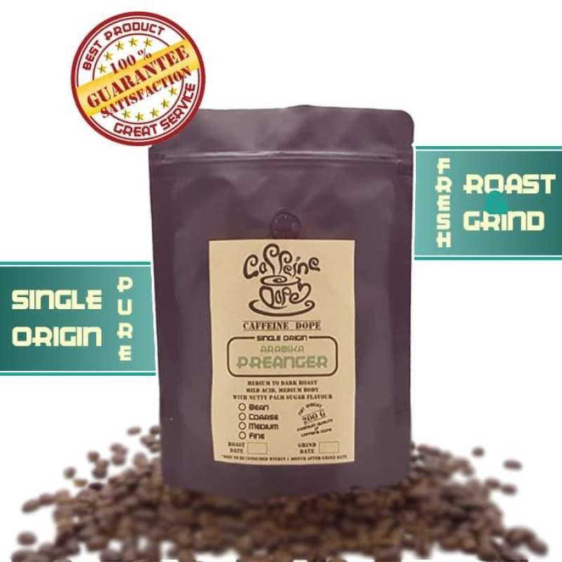 Jual Kopi Arabika Preanger 200 Gr Single Origin Bean/Biji & Ground ...