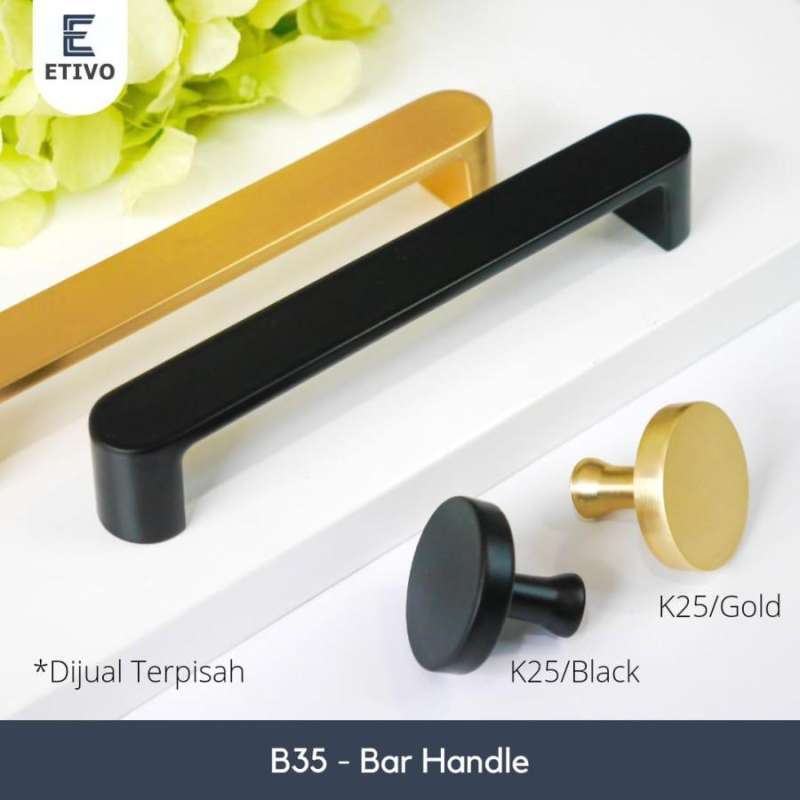 Jual Etivo B35 Pull Bar Handle Gold| Tarikan Laci Gold | Gagang Pintu ...