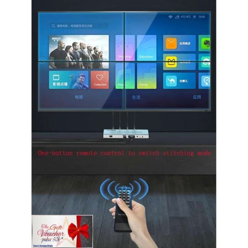 Jual 2x2 Hdmi Videowall Controller (menggabungkan 4 Tv Menjadi Video ...