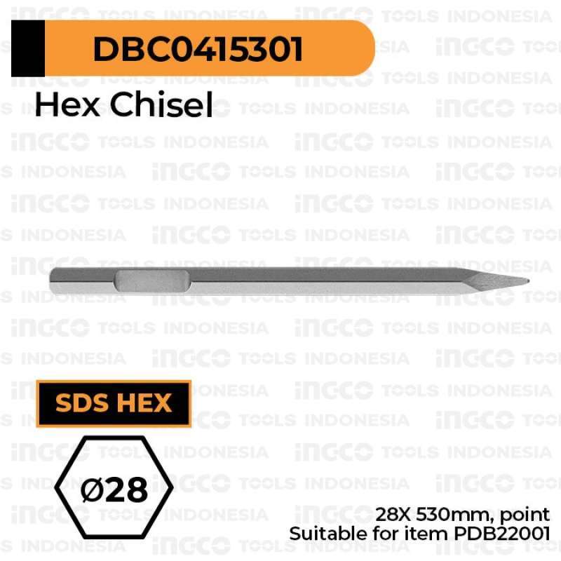 Promo SDS-Hex Chisel Point (28 mm) INGCO - Mata Bor Bobok Pahat Tembok ...