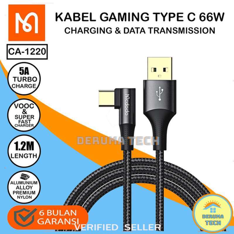 Promo MCDODO CA-1220 Kabel Charger Gaming Usb To C VOOC Turbo Fast 66w Oppo - HITAM 1.2M Diskon ...