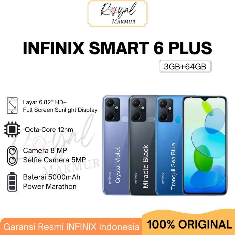 Jual Infinix Smart 6 Plus 3/64 GB Garansi Resmi di Seller Royal Makmur ...