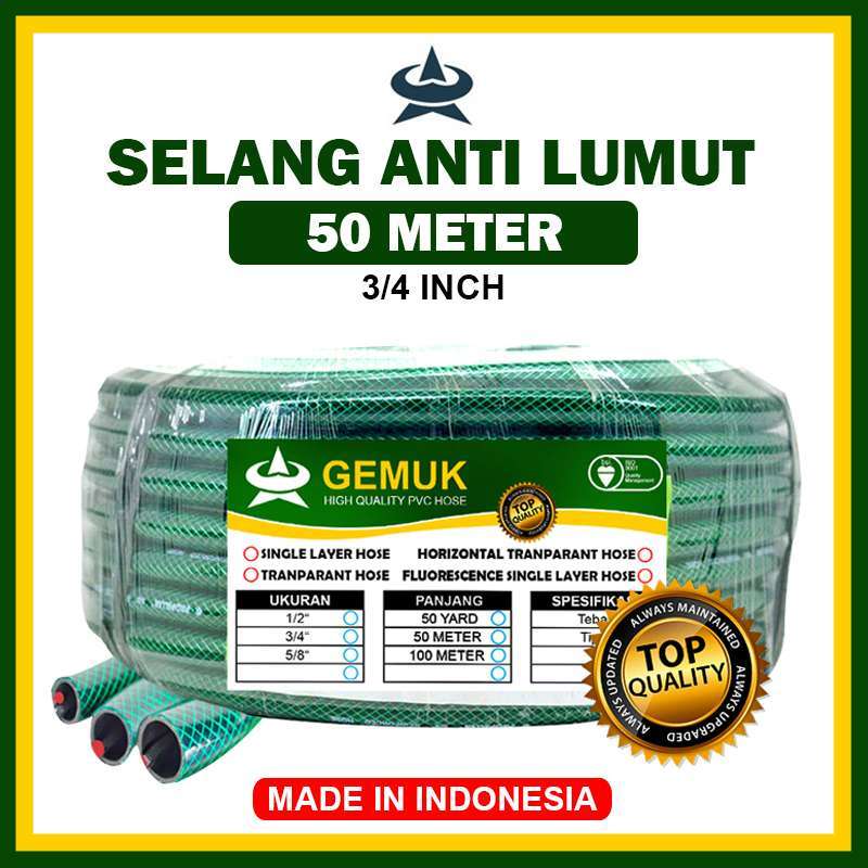 Jual GEMUK Selang Air Serat Benang 3/4 50 Meter / Selang Air 50 Meter ...