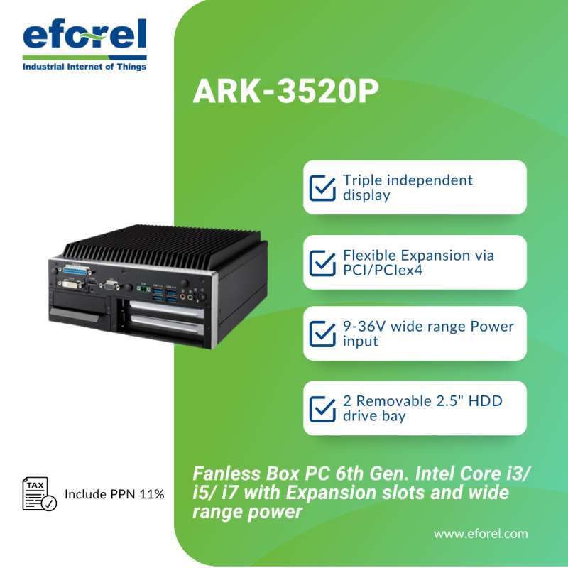 Jual Fanless Mini PC Industrial Box Komputer Intel Core Advantech ARK ...