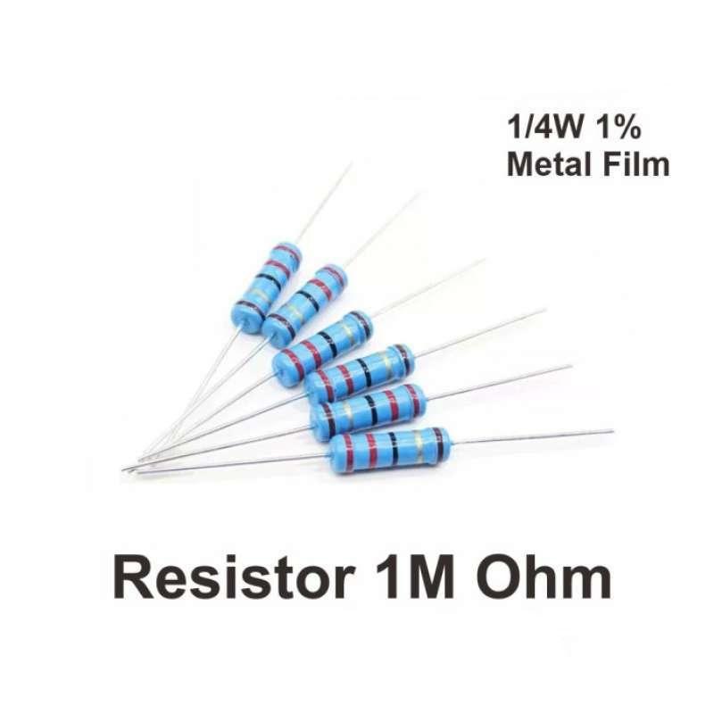 Jual Resistor R 1m 1 M R1m 1000k Ohm 1/4w 1/4 Watt Metal Film Biru Dip ...