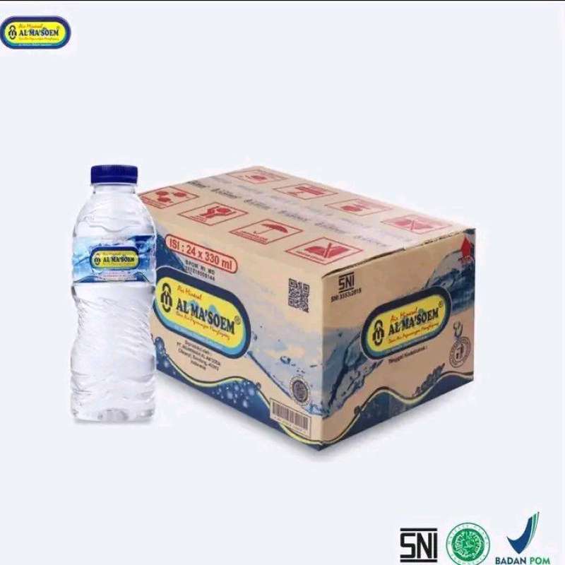 Jual air mineral botol Alma'soem 1 dus (330ml x 24) di Seller Gudang ...
