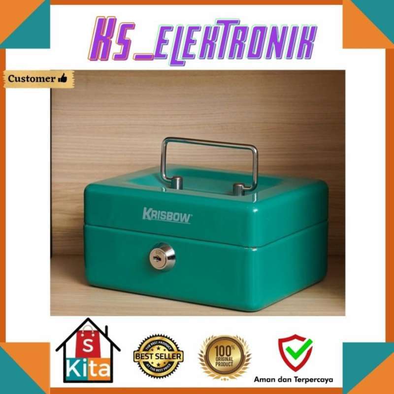 Jual Cash box krisbow 15 Cm Original kotak tempat uang/Safe Box di ...
