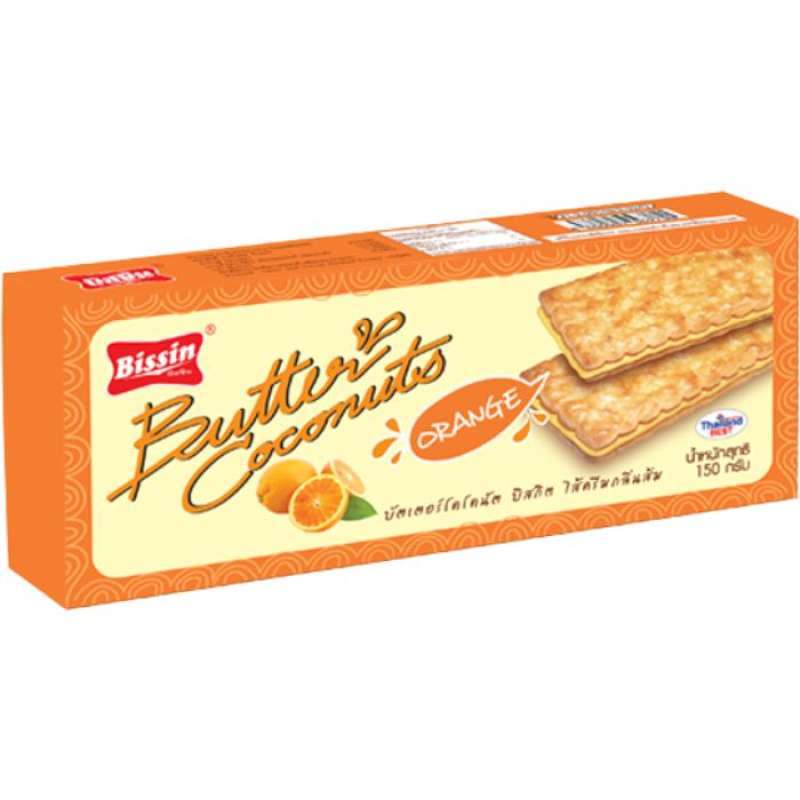 Jual Bissin Butter Coconuts Orange Flavoured Sandwich Biscuits [150 g ...