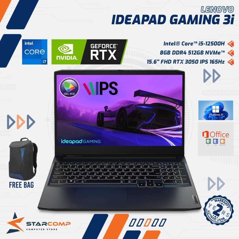 Jual Lenovo IdeaPad Gaming 3 15IAH7 Core i5-12500H 8GB 512 SSD RTX 3050 ...