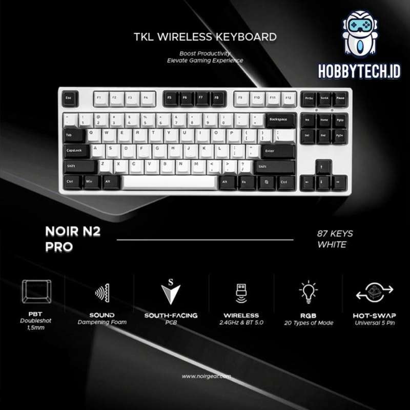 Jual Noir N2 Pro White - Tkl Wireless Mechanical Keyboard Di Seller ...