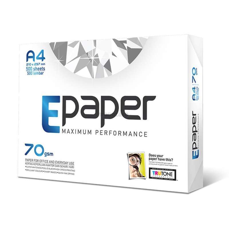 Jual Kertas Hvs A4 Epaper 70 Gsm / 1 Rim Kertas Print Fotocopy Di ...