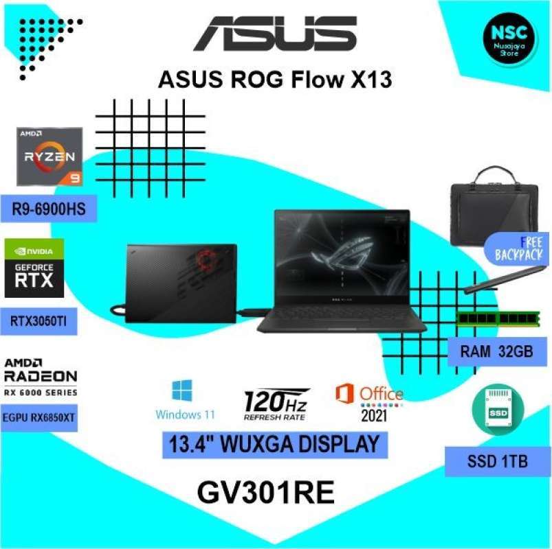Jual Asus Rog Flow X13 Gv301re R9-6900hs 32gb 1tb Rtx3050ti+egpu ...