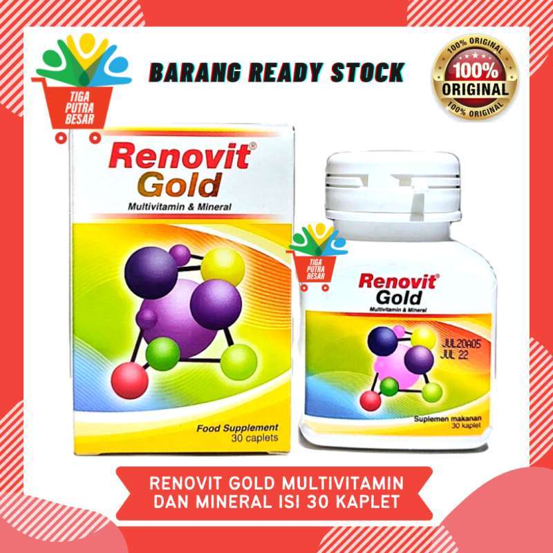 Promo RENOVIT GOLD MULTIVITAMIN & MINERAL ISI 30 KAPLET / SUPLEMEN ...