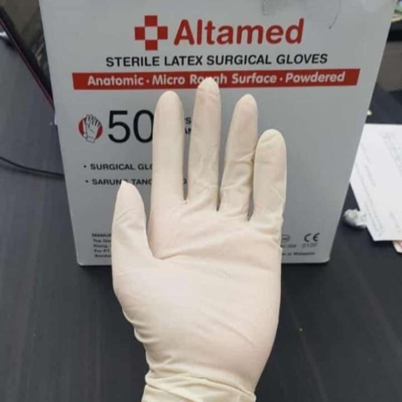 Jual Altamed sterile latex surgical gloves/Sarung tangan steril altamed ...
