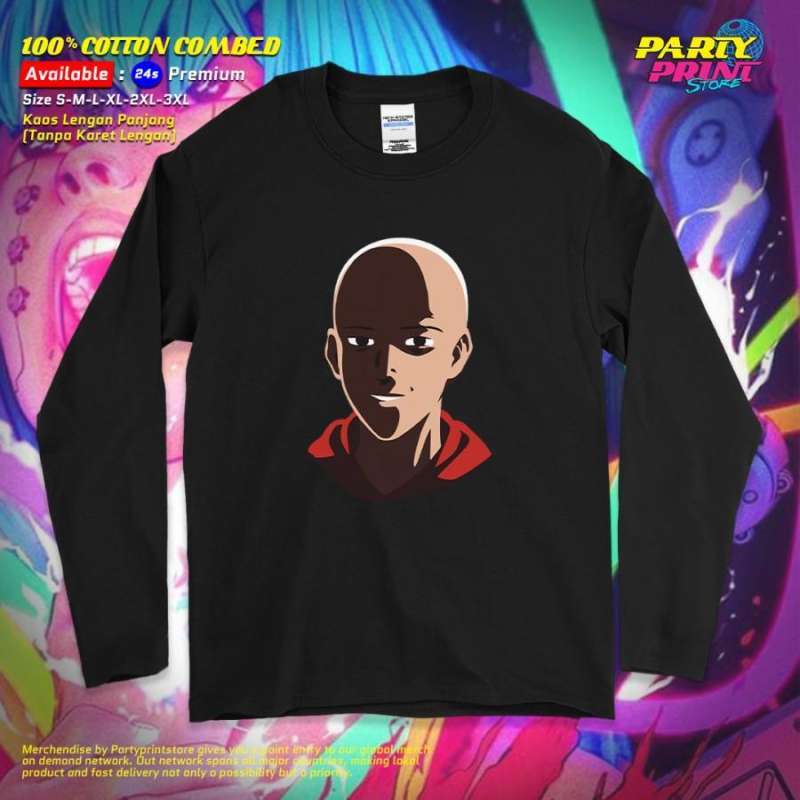 Jual Kaos Baju Lengan Panjang Pria Cowok Anime One Punch Man Saitama ... Jual Kaos Baju Lengan Panjang Pria Cowok Anime One Punch Man Saitama ...