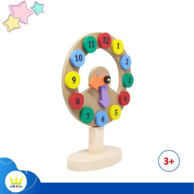 Jual Wooden Montessori Anakmengenal Angka Jam Edukasi Aman Standar Sni ...