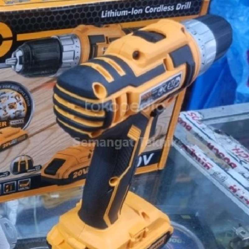 Promo CDLI2002 MESIN CORDLESS DRILL BOR BESI BATERAI 10mm 20V UNIT ...
