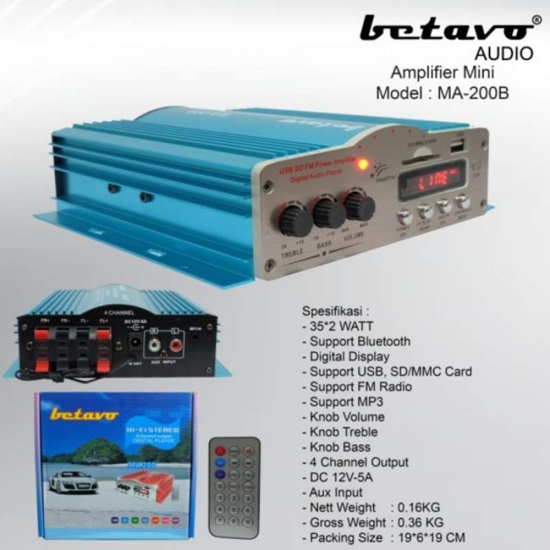 Jual Ampli Mobil Betavo MA 200 USB Power Amplifier di Seller Gasta Depn ...