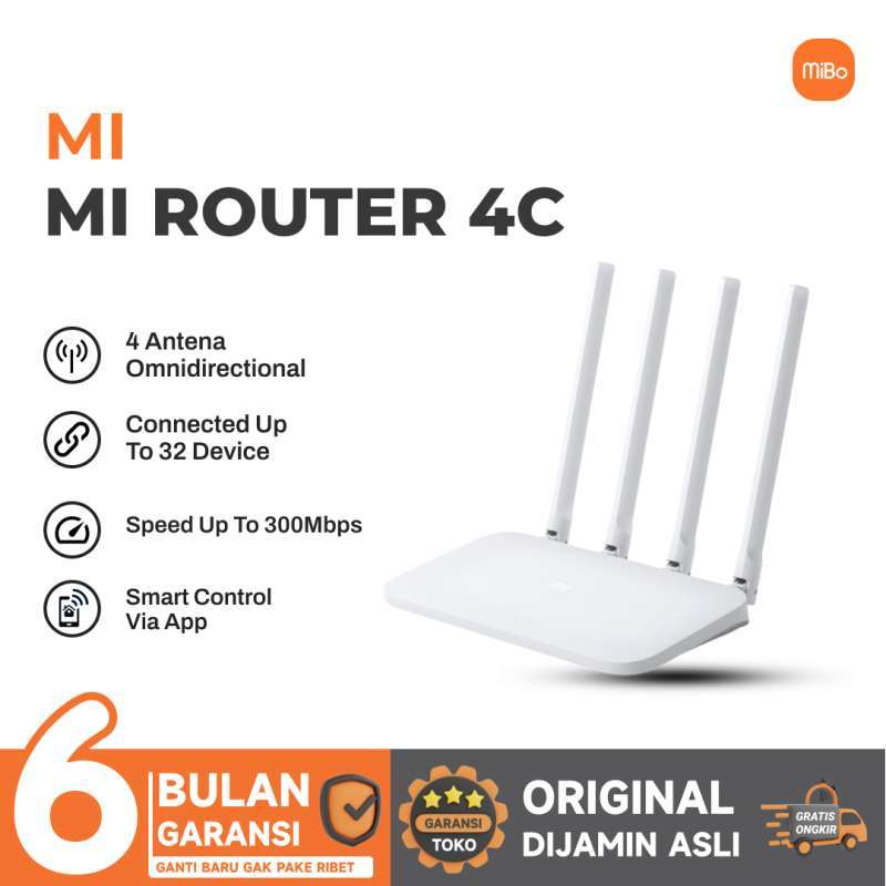 Promo Mi Router 4c 4 Antena Omnidirectional 300mbps 2 4g Diskon 34 Di