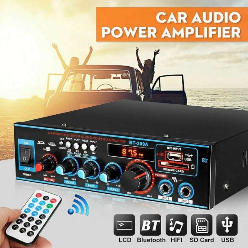 Jual Amplifier 800W Bluetooth Car Audio Stereo 2 Channel BT-309A di ...