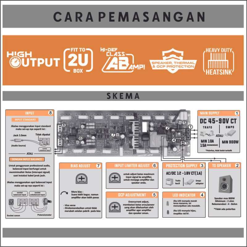 Jual Kit Power Amplifier Mono Ampster Mp8 1200w Ct 45-90v Dc Toshiba Herk Di Seller Smartans ...